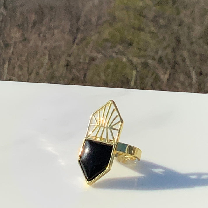 Geo Gemstone Ring – Peace Love Bling