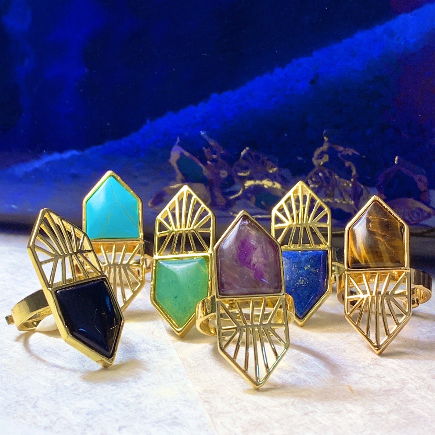 Geo Gemstone Ring – Peace Love Bling